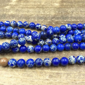 Blue Jasper Beads Blue Imperial Jasper Round Beads Gemstone Beads ...