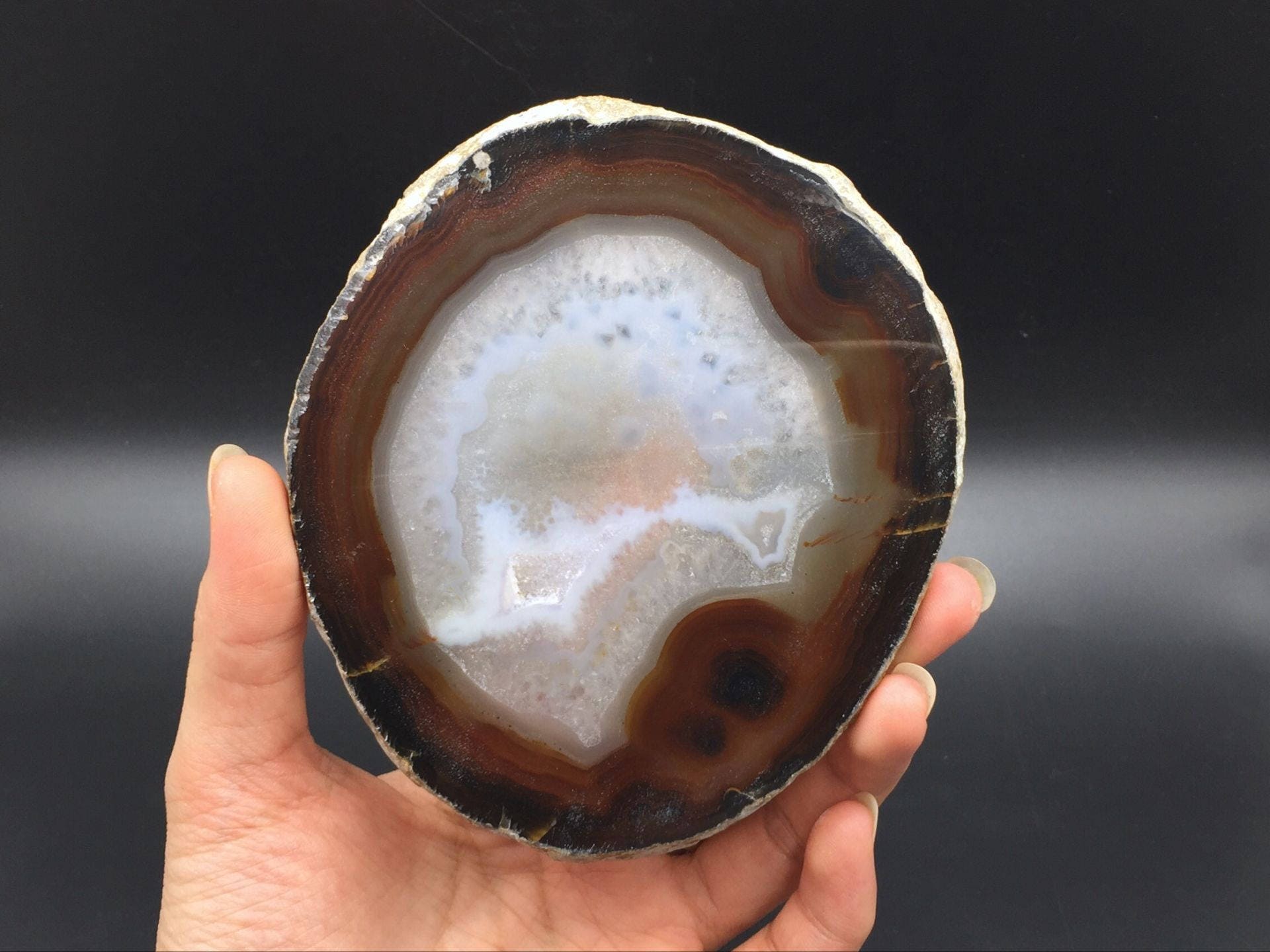 Brown Geode Agate Slice Raw Agate Quartz Geode Slice Agate Art | Etsy