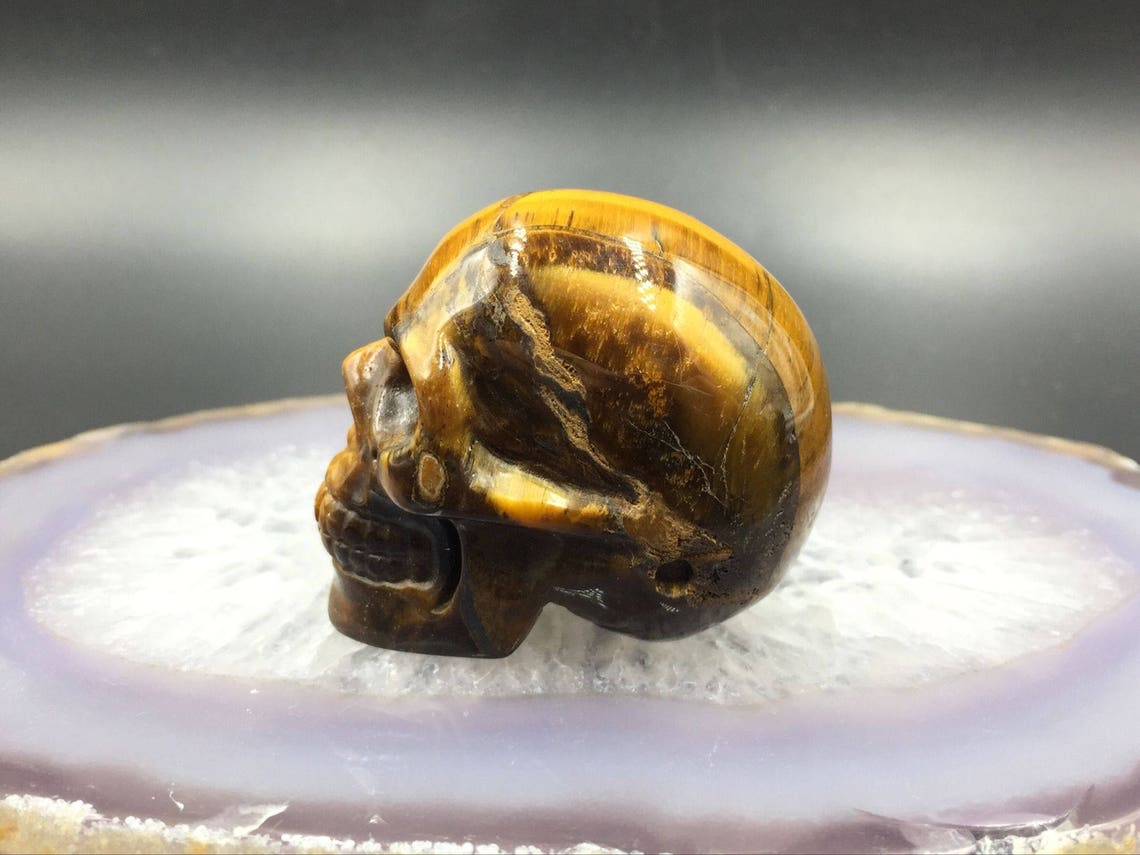 Natural Tiger Eye Skull Realistic Gemstone Skull Carving Skull - Etsy