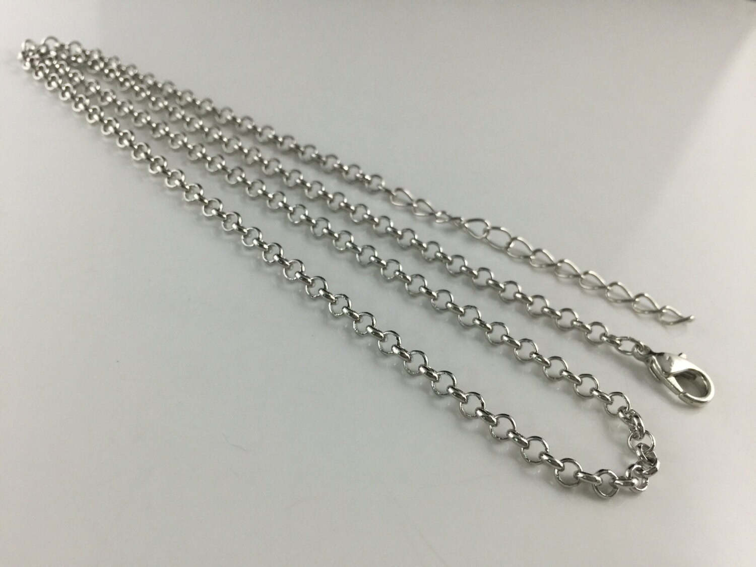 Crafting Silver Chain Necklace Rolo Chain 3mm Cross Chain - Etsy