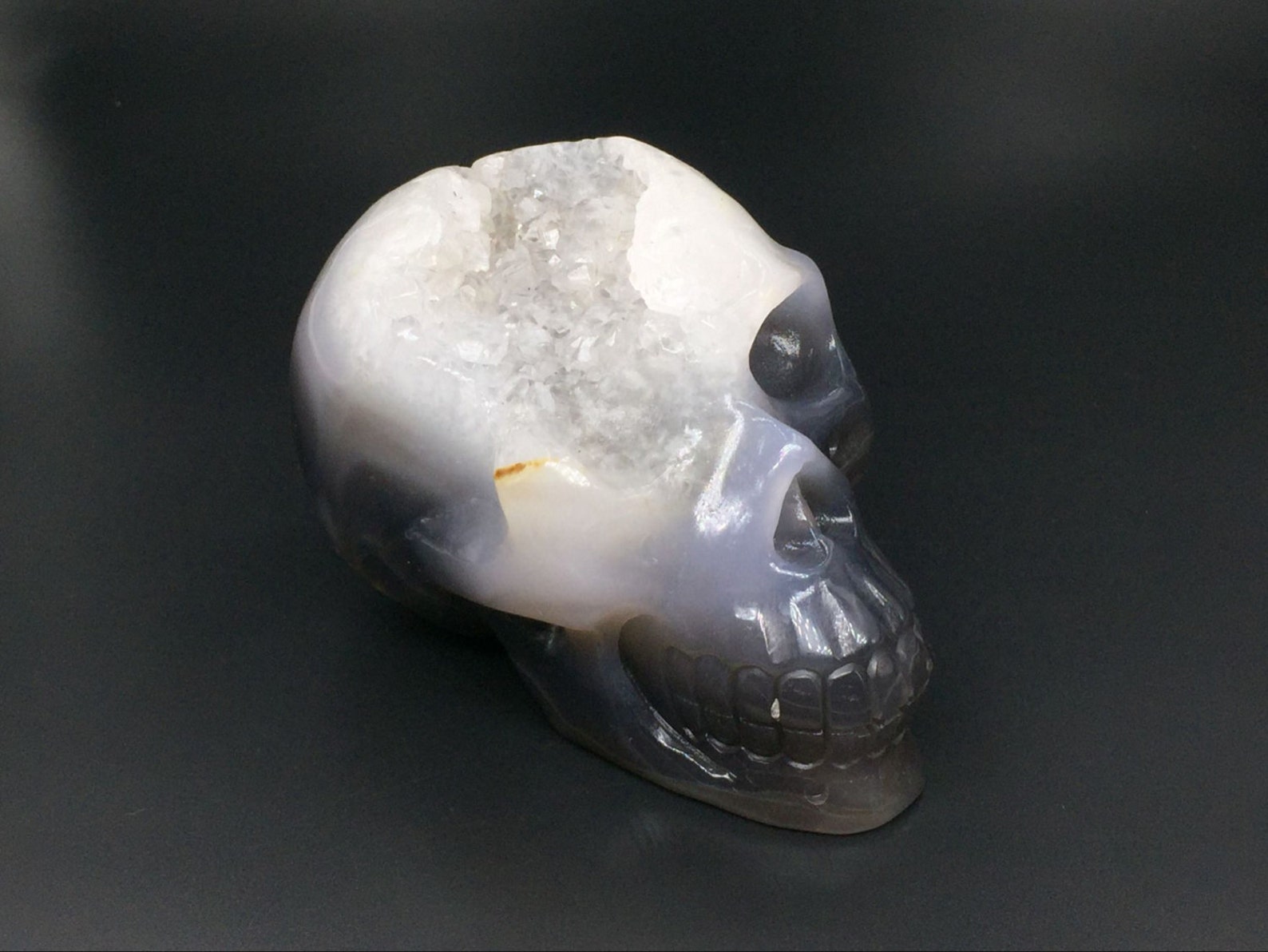 Realistic Agate Geode Skull Sculpture Crystal Skull Hand | Etsy