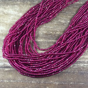 2mm Faceted Ruby Beads Micro Faceted Round Ruby Beads Lab-made/synthetic Red Ruby Tiny Small ...