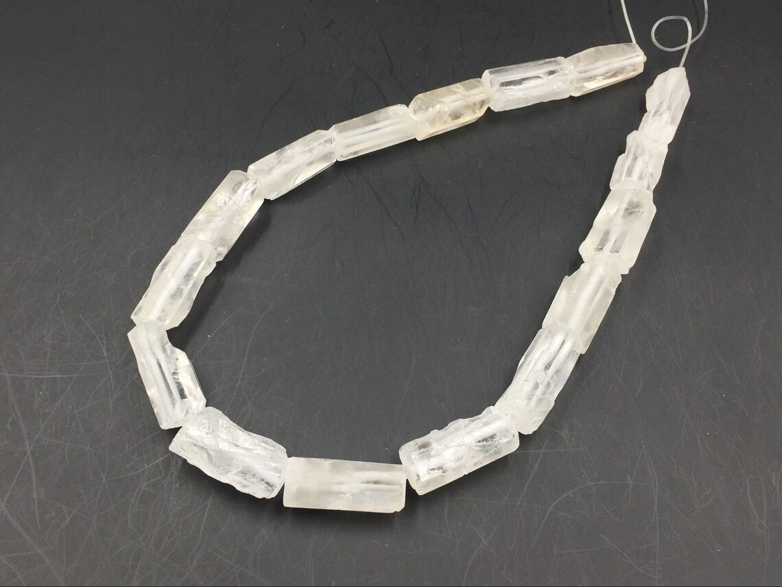 6 Sided Quartz Crystal Cylinder Vertical Through Drilled Natural White ...