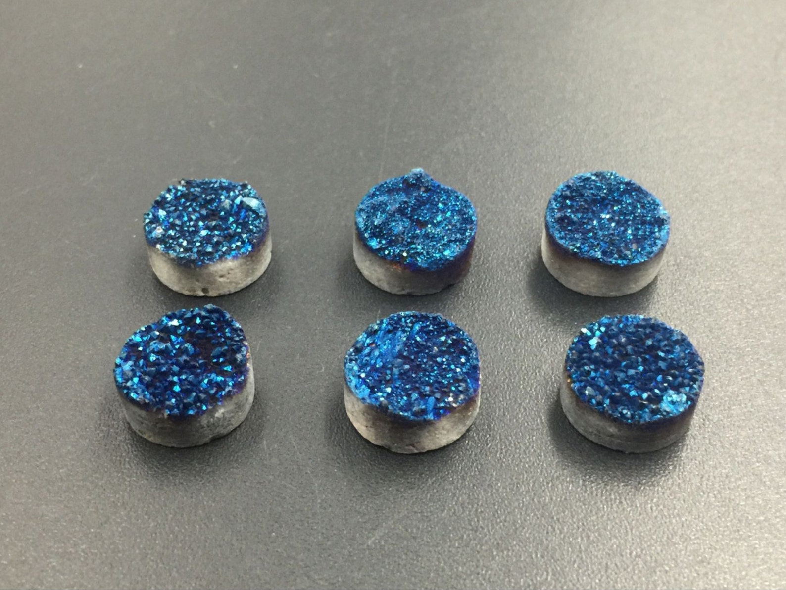 4pcs Titanium Druzy Cabochons Round Cabochon Titanium Blue | Etsy