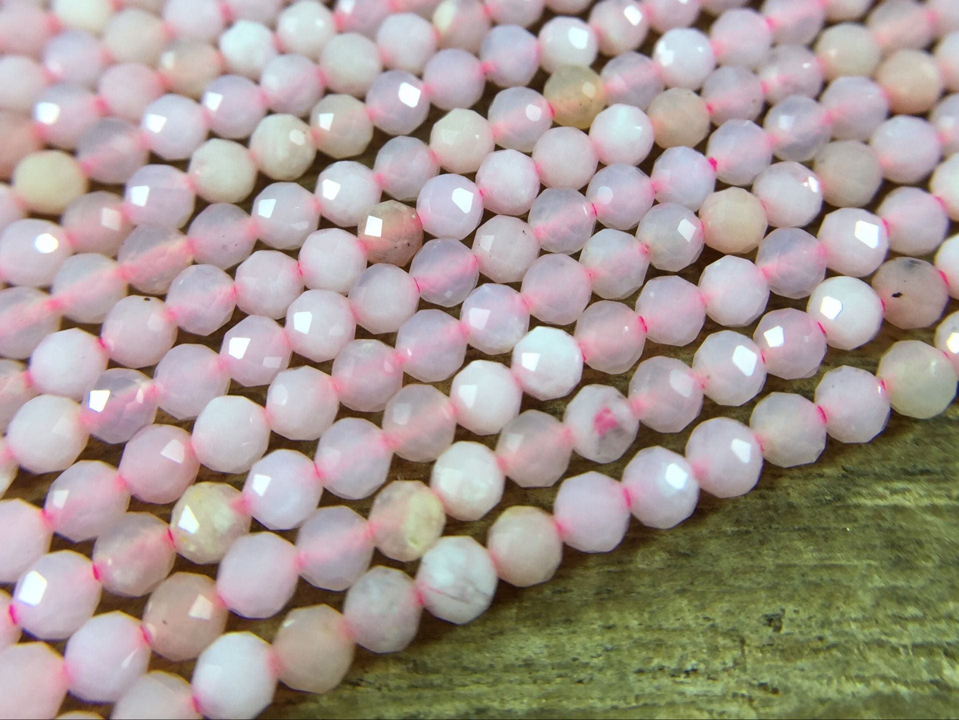 2mm Pink Opal Beads Micro Faceted Round Opal Beads Tiny Small | Etsy