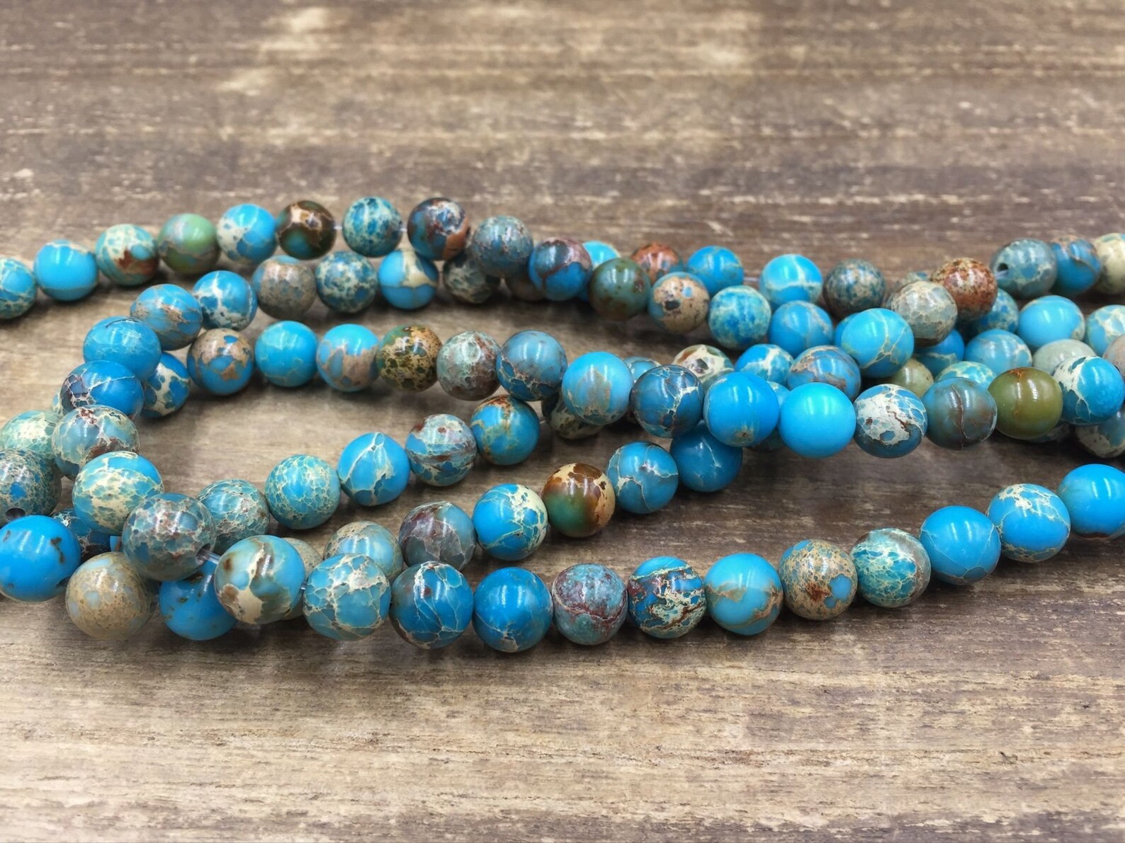 Aqua Blue Jasper Beads Blue Imperial Jasper Round Beads - Etsy
