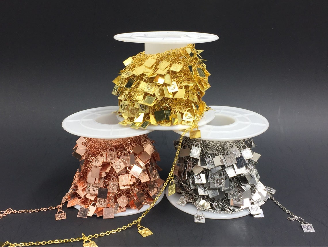 Square Drop Chains Dangling Square Charms Chain Jewelry Makers Chain ...