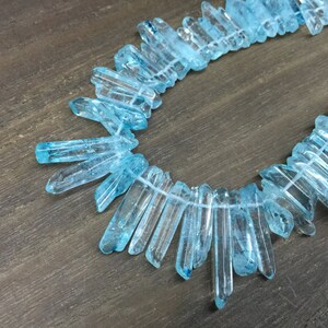 Tiny Blue Crystal Points Polished Crystal Quartz Point Beads Raw ...