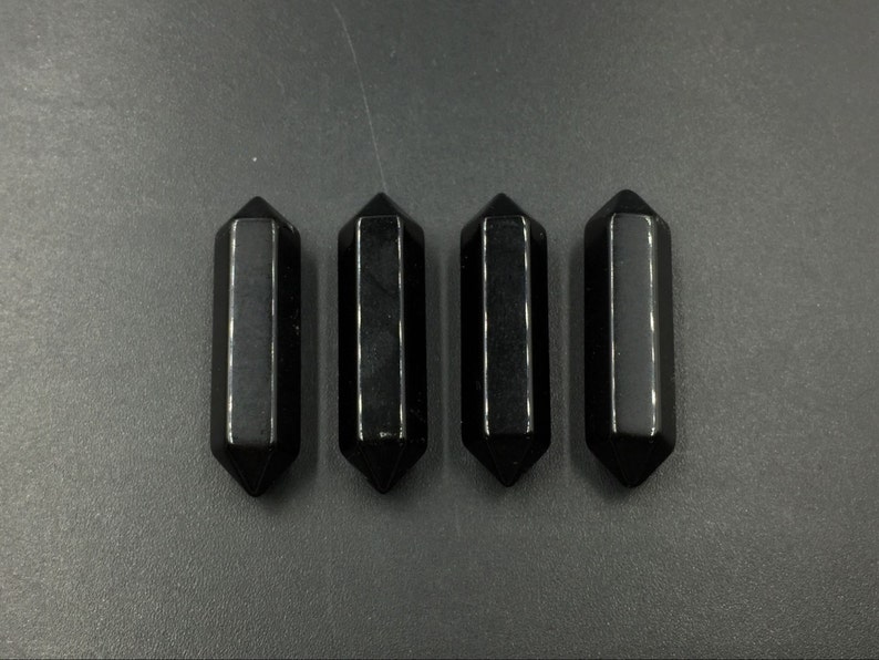 Black Onyx Point Double Terminated Black Agate Gemstone - Etsy