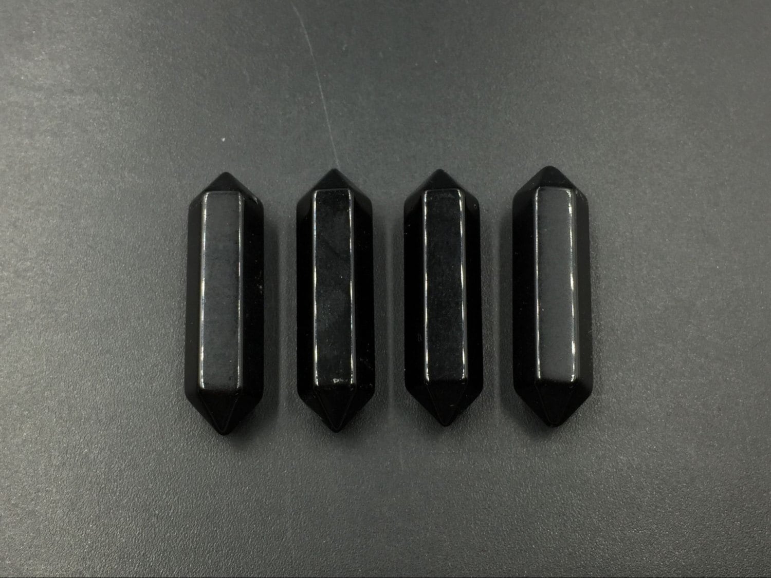 Black Onyx Point Double Terminated Black Agate Gemstone Cryatal Wand ...