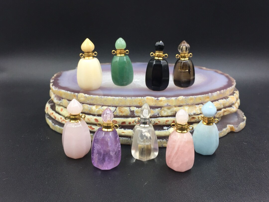 8-sided Crystal Perfume Bottle Perfume Necklace Pendant Faceted ...