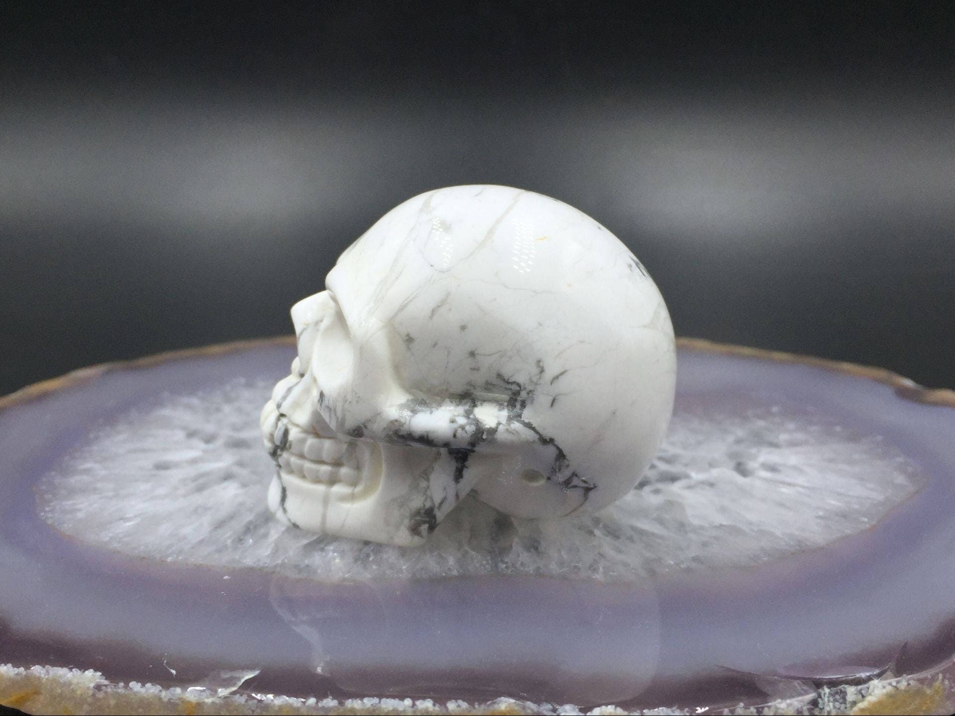 Natural Howlite Skull Realistic Gemstone Skull Carving Skull Crystal ...