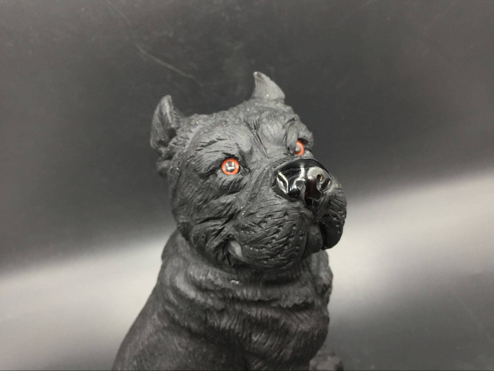 Cane Corso Dog Figurine Realistic Black Obsidian Dog Sculpture Crystal ...