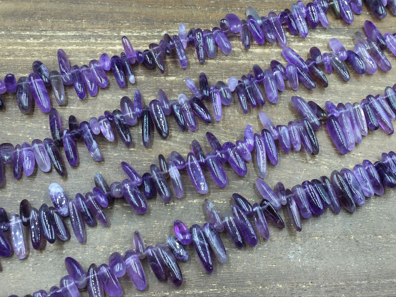 Amethyst Chip Beads Tiny Amethyst Stick Beads Polished | Etsy