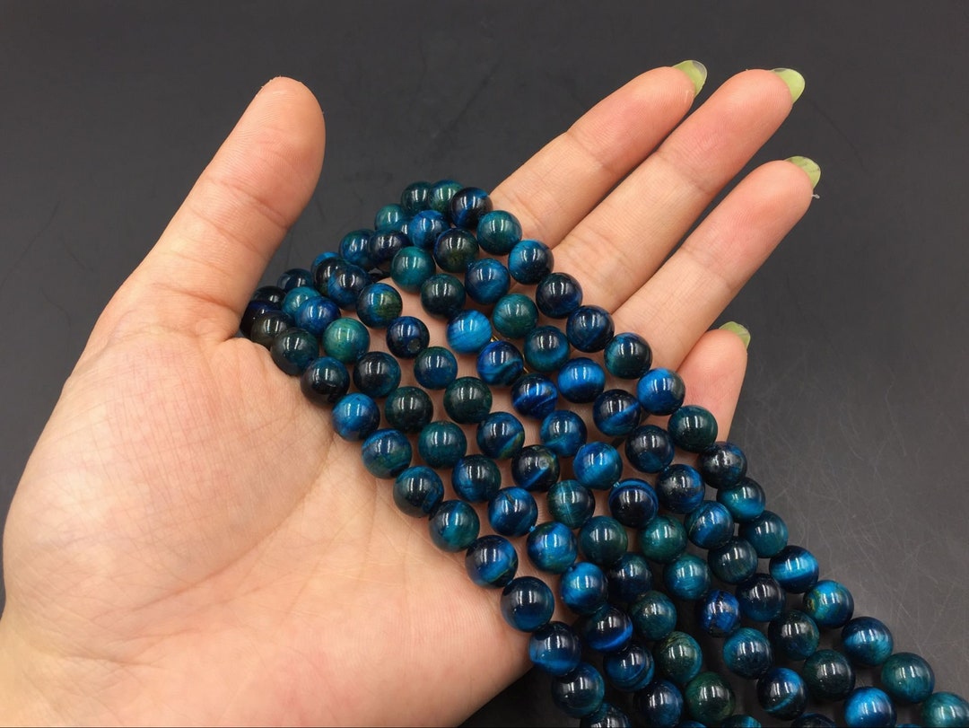 Blue Tiger Eye Beads Blue Tiger Stone Beads Round Beads Gemstone Beads ...