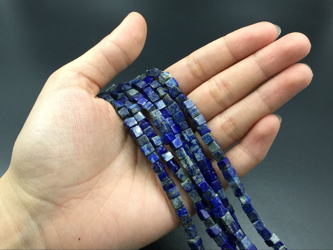 Lapis Cube Beads Square Lapis Tube Beads Semiprecious Beads Blue ...