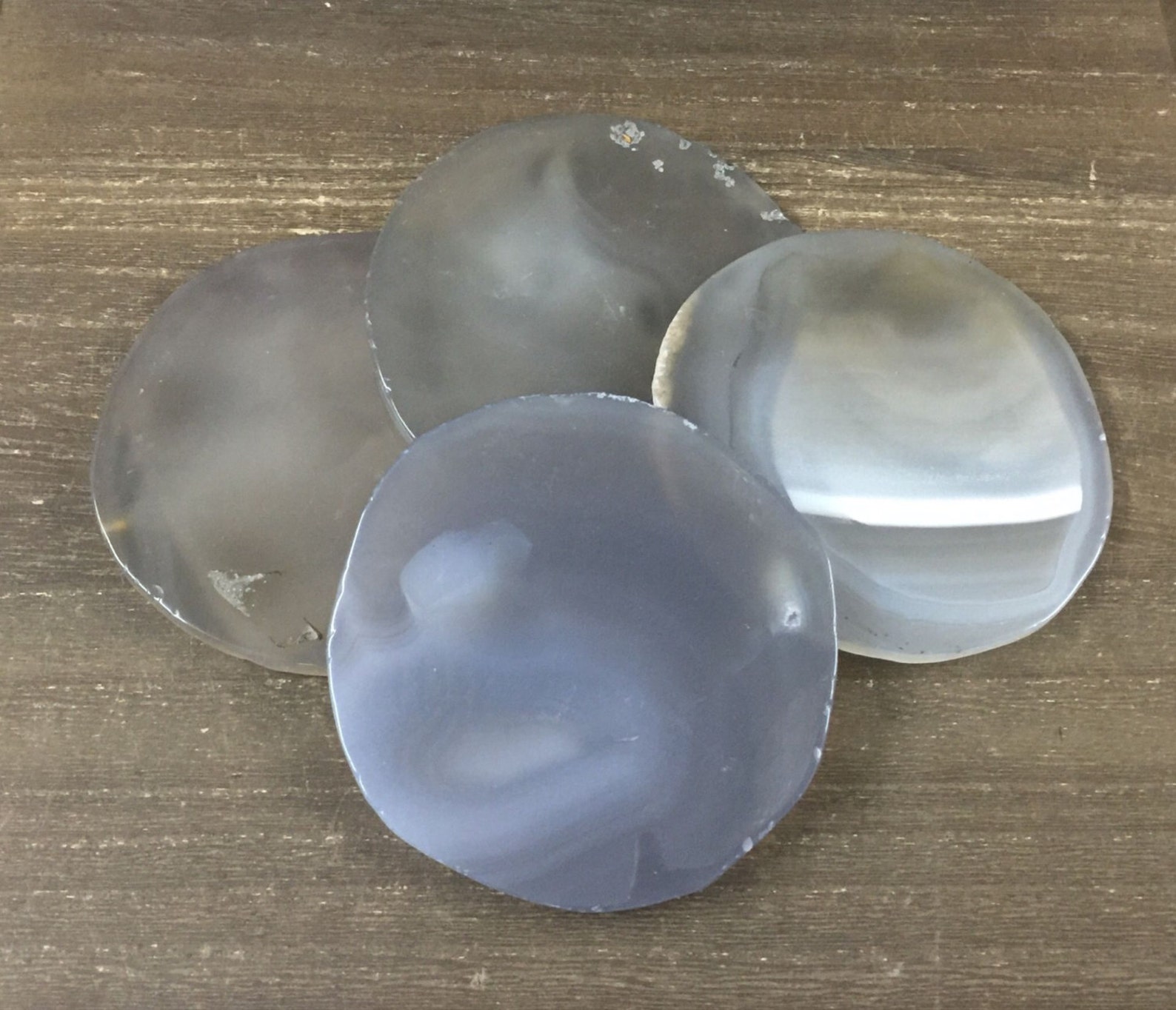 Large Agate Slices Gray Agate Coaster Large Agate Druzy Slice - Etsy