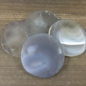 Large Agate Slices Gray Agate Coaster Large Agate Druzy Slice Mineral ...