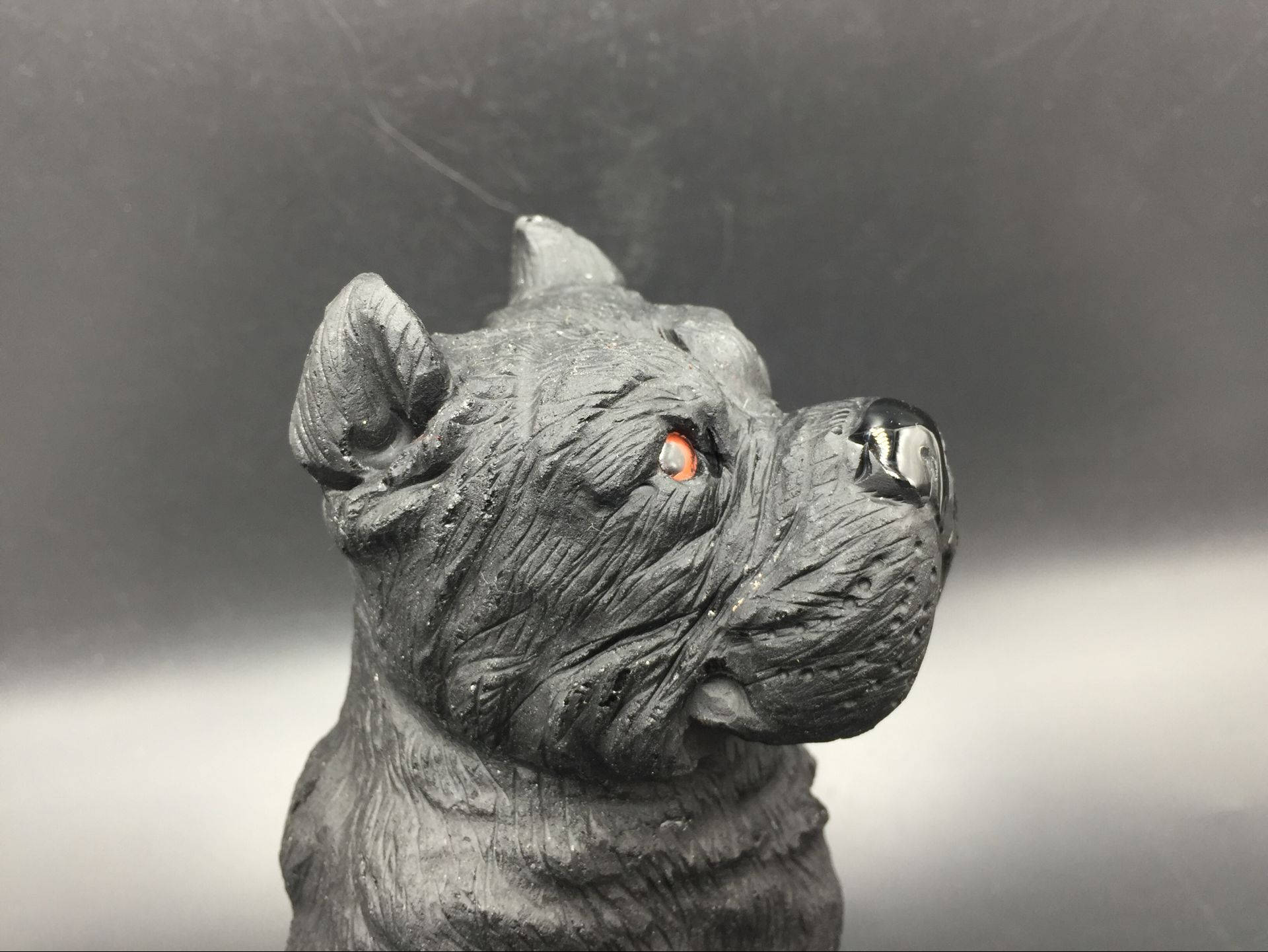 Cane Corso Dog Figurine Realistic Black Obsidian Dog Sculpture Crystal ...