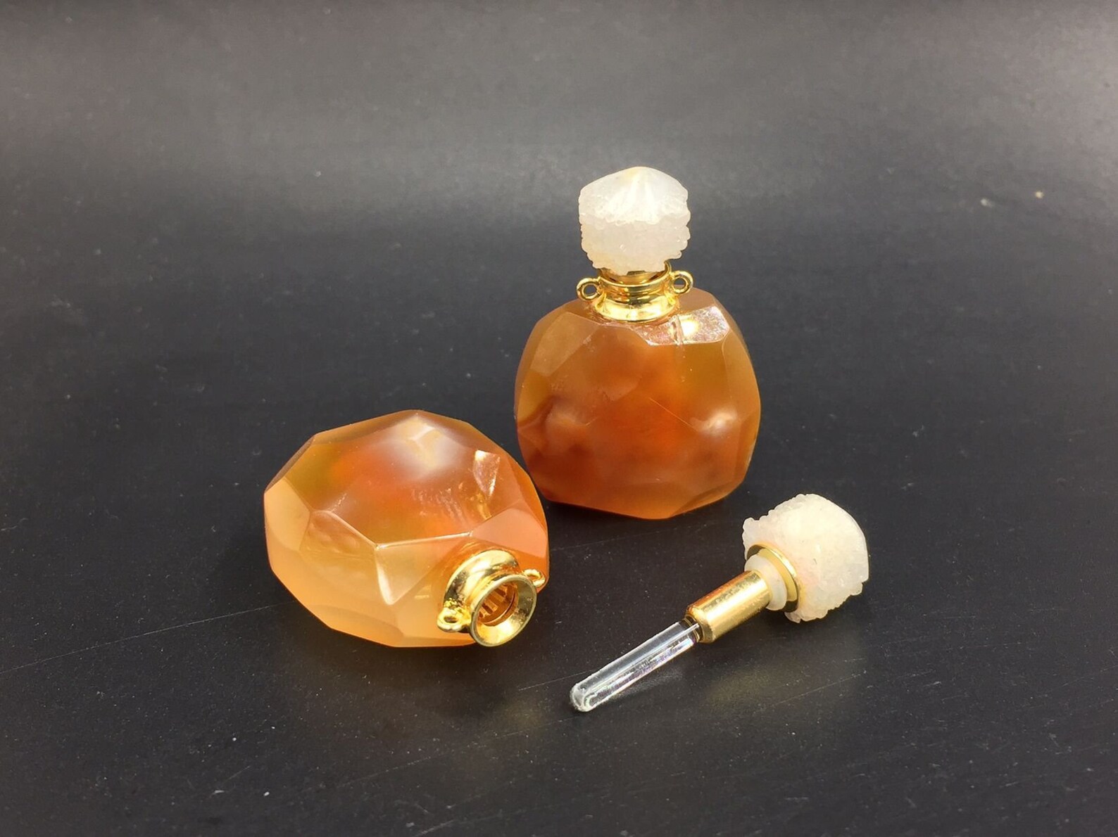 Faceted Agate Perfume Bottle Essential Oil Diffuser Bottle - Etsy