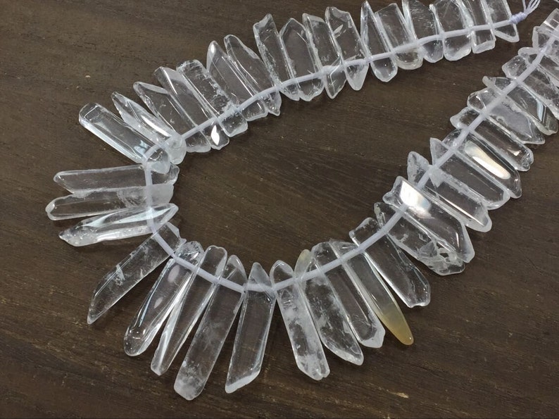Polished Clear Quartz Crystal Slice Point Beads Slice Slab - Etsy