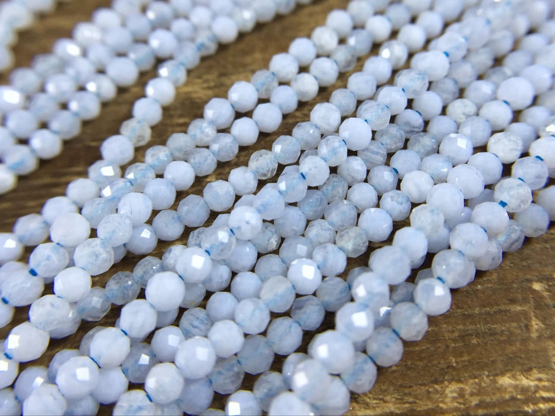 2mm Blue Lace Agate Beads Micro Faceted Round Blue Lace Agate Beads ...