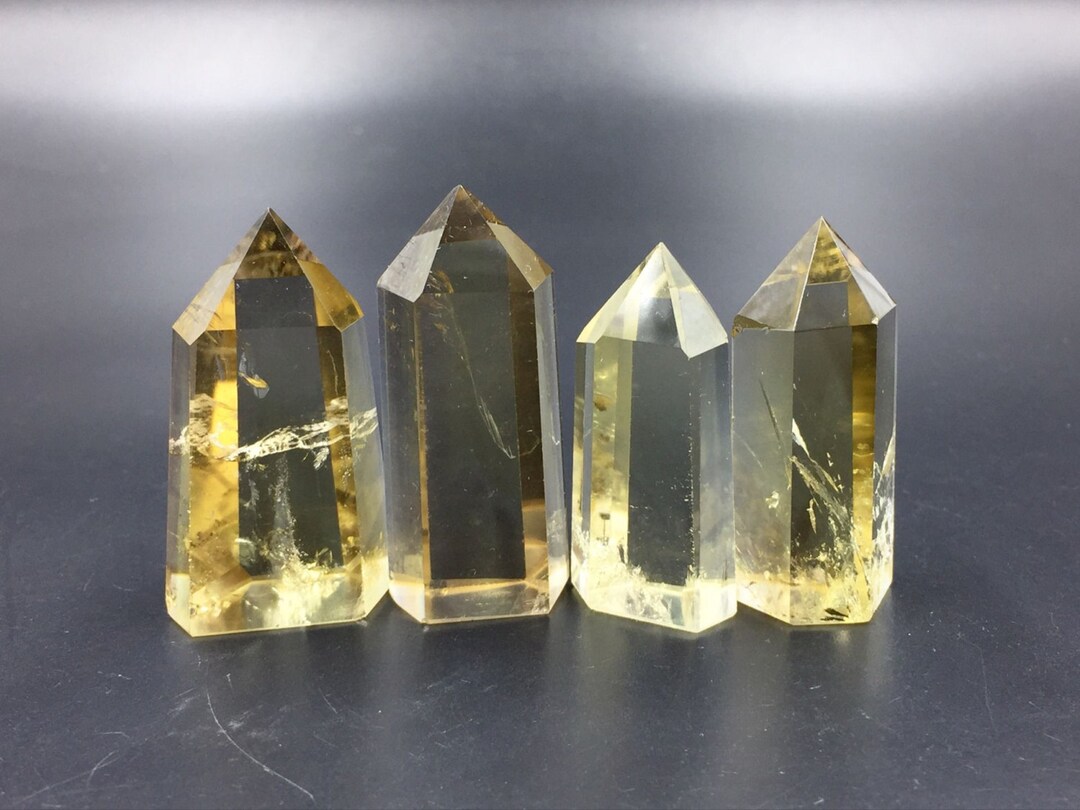Clear Citrine Quartz Crystal Tower Point Natural Yellow Citrine Crystal ...