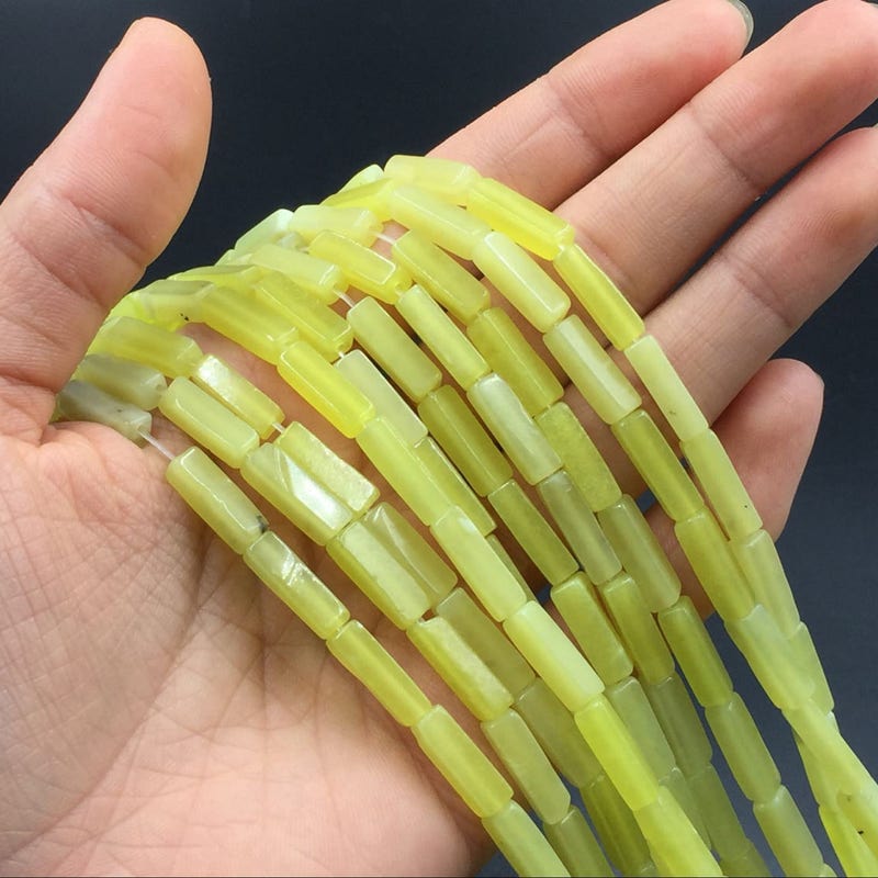 Lemon Jade Rectangle Bead - Etsy