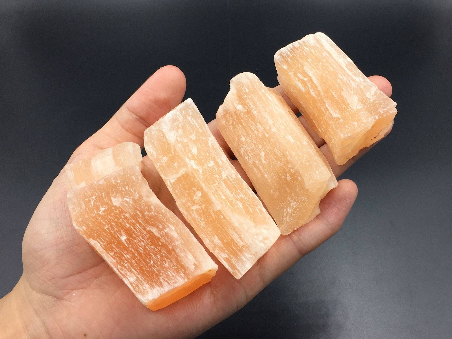 1piece Peach Selenite Crystal Nugget Raw Pink Selenite from | Etsy