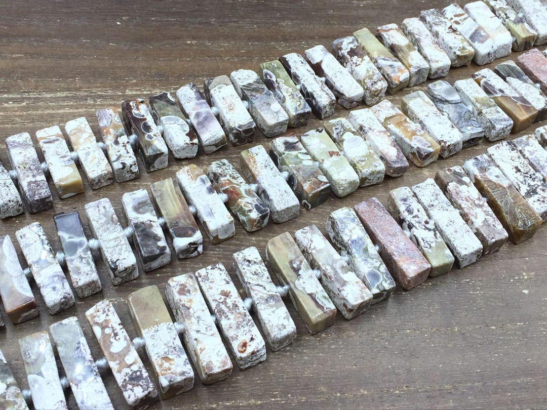 Raw Ocean Jasper Stick Beads Natural Sea Sediment Jasper Slice Slab ...