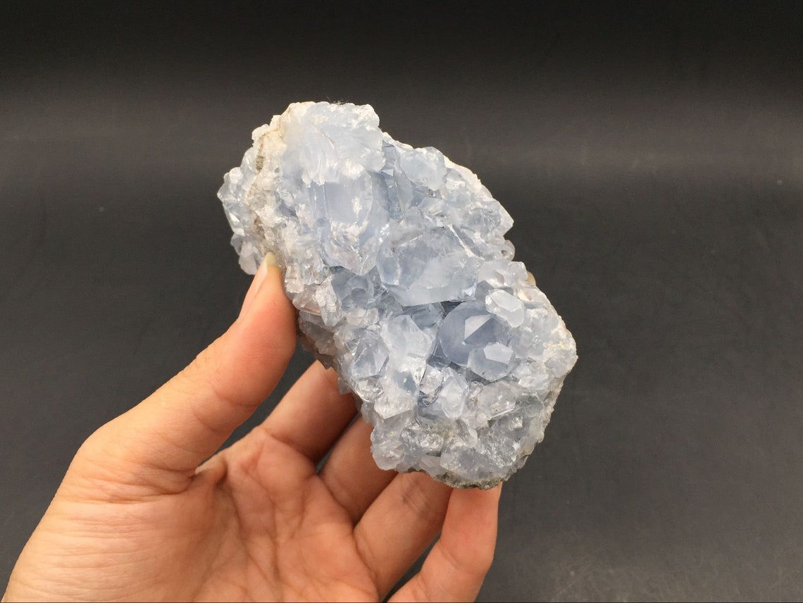 Raw Celestite Crystal Geode Cluster Light Blue Celestite Geode - Etsy