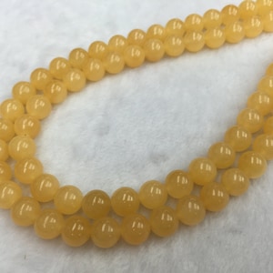 Yellow Jade Beads Natural Topaz Jade Undyed Round Smooth Yellow Topaz ...