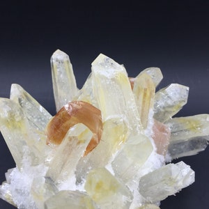 1.75lbs Large Yellow Quartz Cluster With Orange Phantom Quartz Point ...