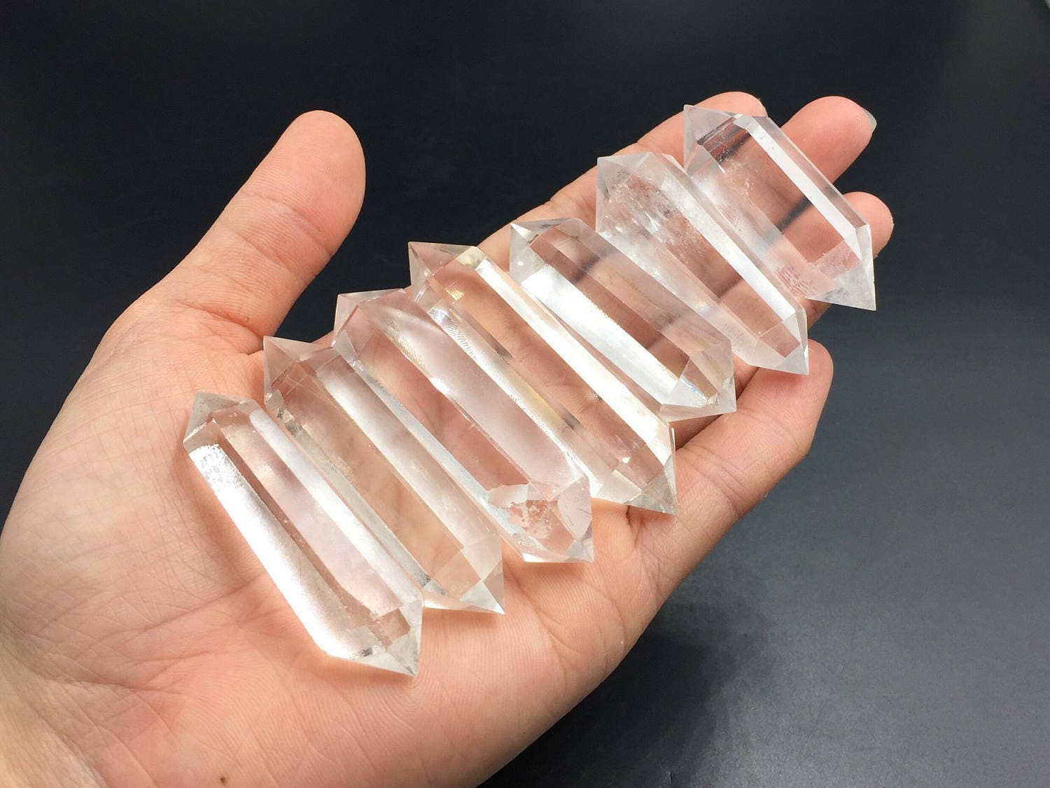 Clear Quartz Crystal Point Wand Double Terminated Quartz Point | Etsy