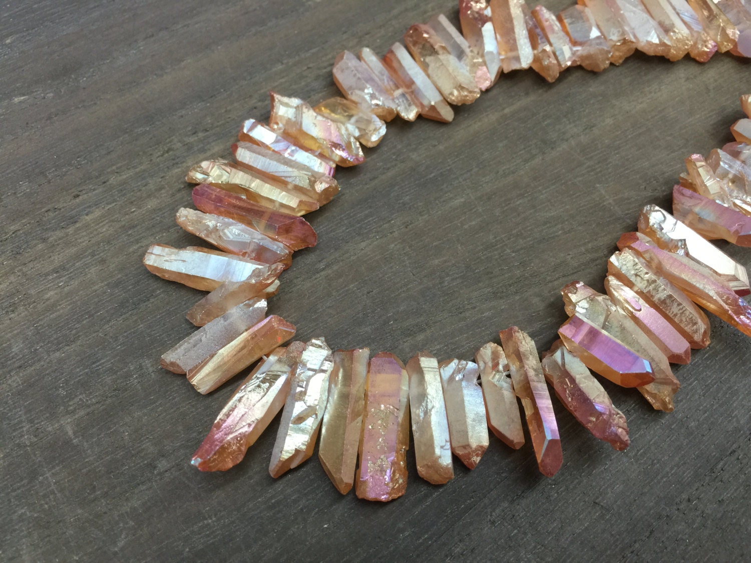 Tiny Raw Quartz Point Champagne Quartz Crystal Point Beads - Etsy