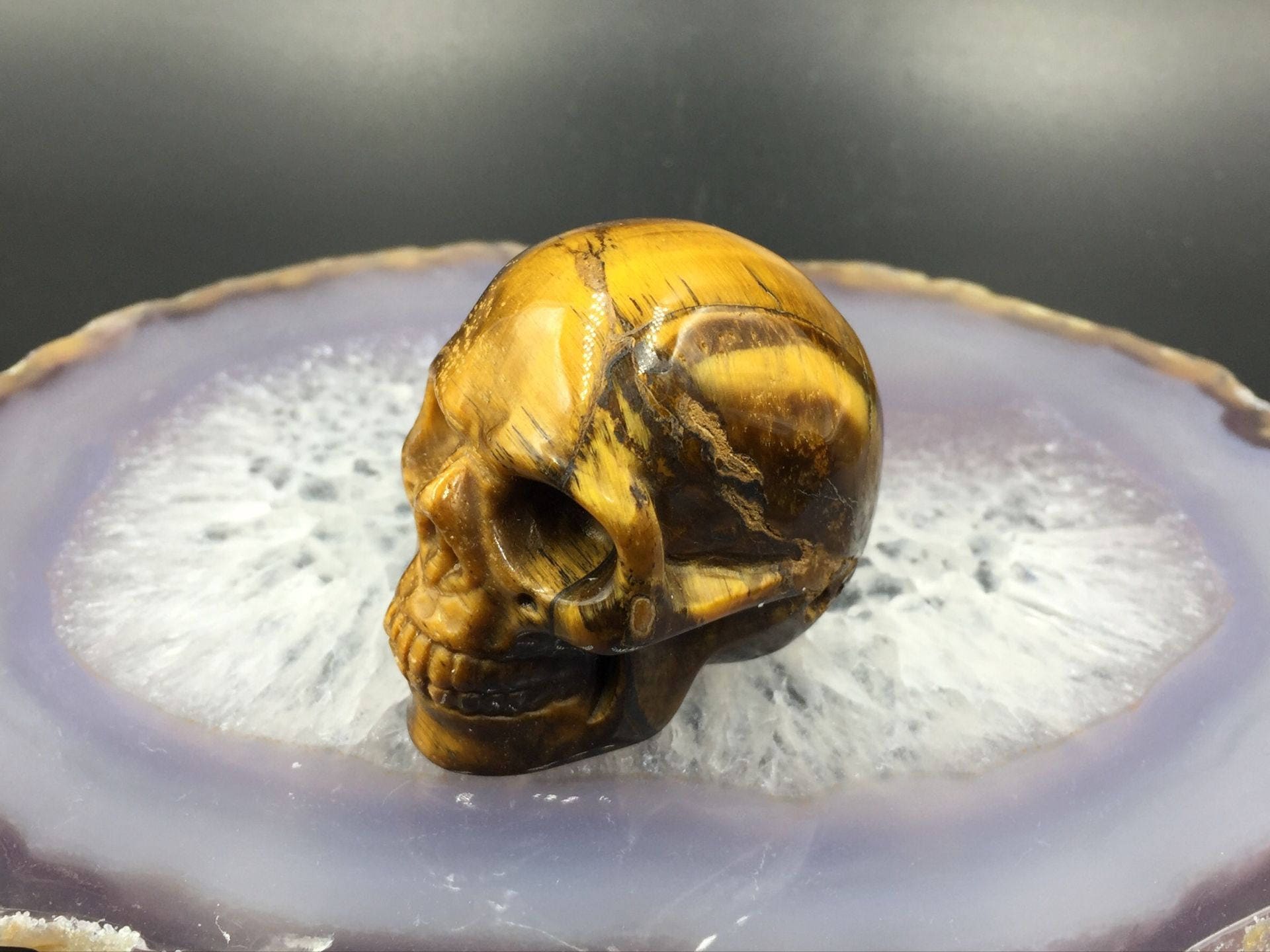 Natural Tiger Eye Skull Realistic Gemstone Skull Carving Skull - Etsy