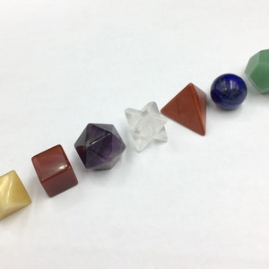 7 Chakra Geometry Set Reiki Sacred Stones Platonic Solids Set Platonic ...