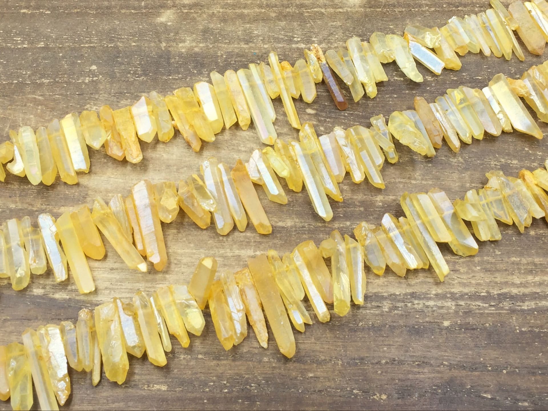 Tiny Raw Yellow Quartz Point Yellow Crystal Point Beads Rough | Etsy