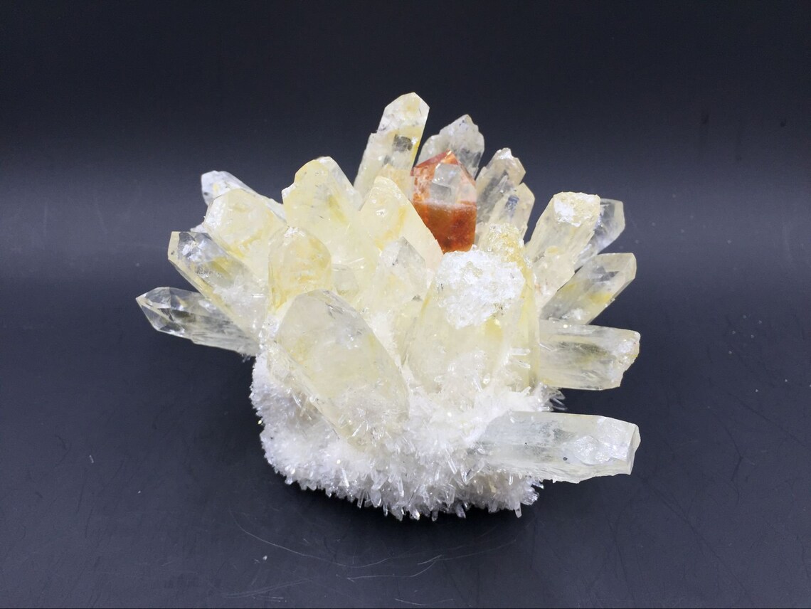 1.9lbs Large Yellow Quartz Cluster With Orange Phantom Quartz - Etsy