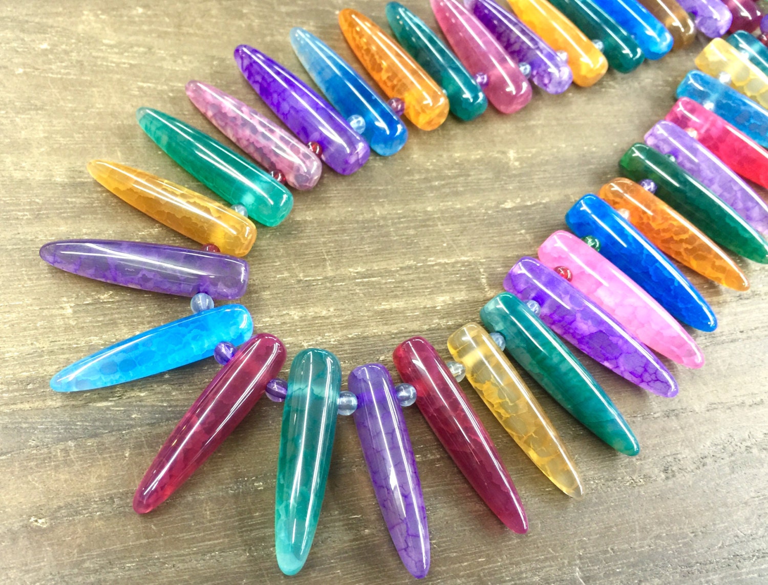Agate Point Beads Agate Gemstone Bullet Spike Stick Pendant | Etsy