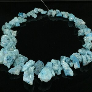 Light Blue Druzy Geode Beads Blue Quartz Druzy Nugget Beads - Etsy