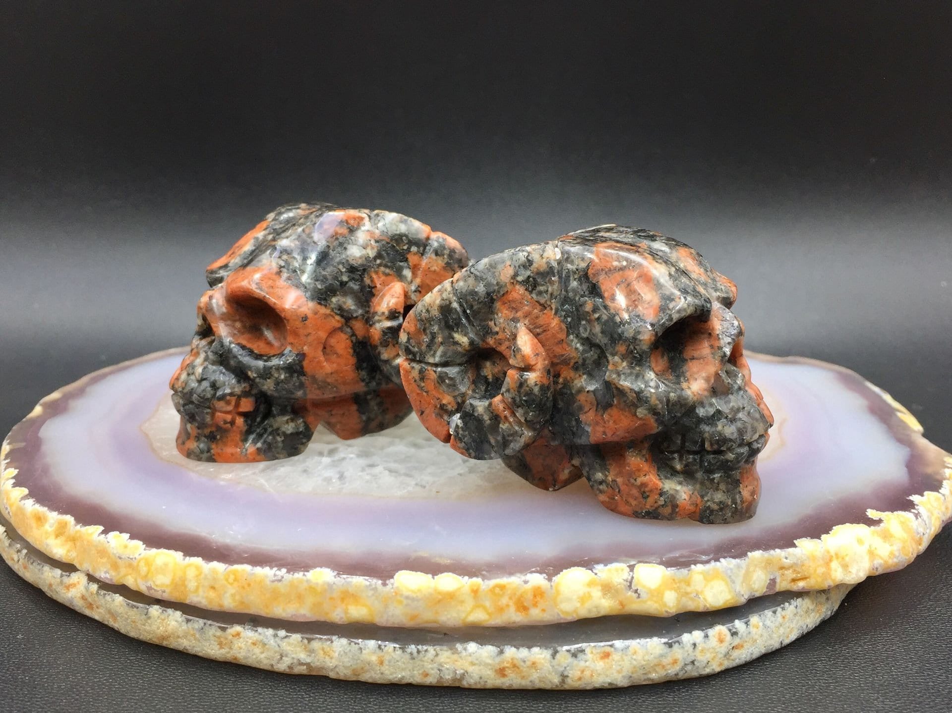 Red Snowflake Obsidian Demon Skull Realistic Skull With Horns - Etsy