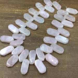 Rose Quartz Slice Beads Natural Pink Crystal Quartz Gemstone Slices ...