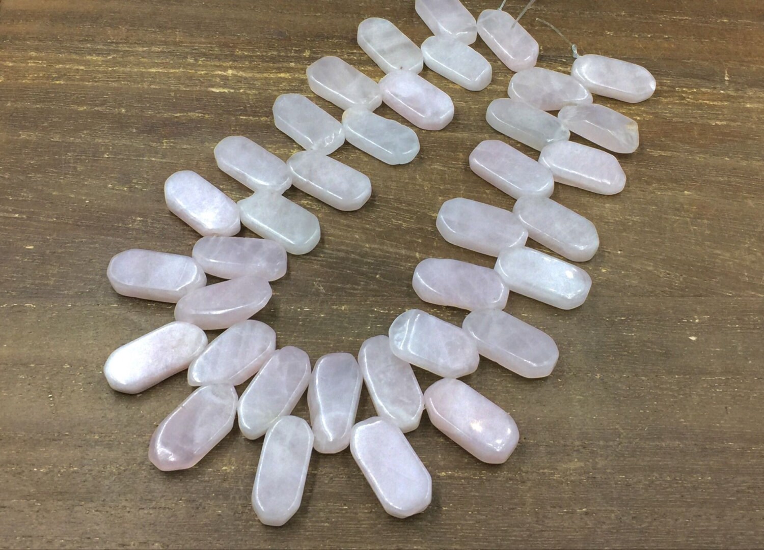 Rose Quartz Slice Beads Natural Pink Crystal Quartz Gemstone | Etsy