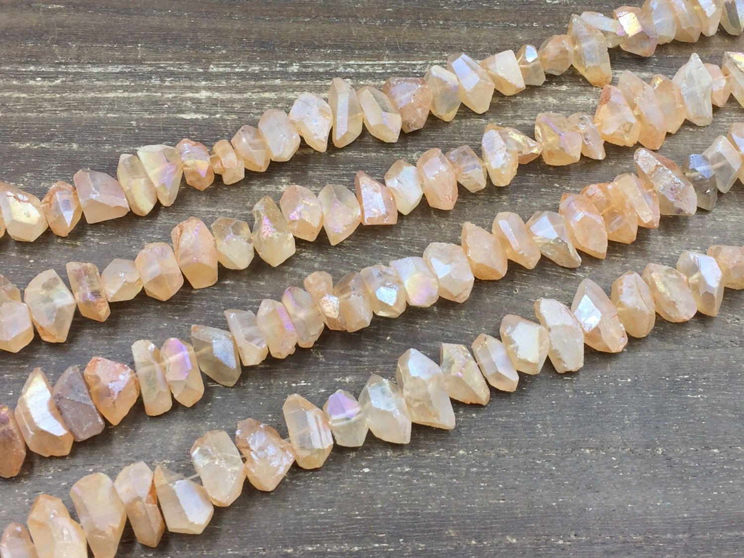 Orange Quartz Crystal Points Faceted Quartz Nugget Beads | Etsy
