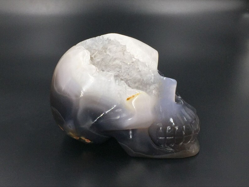 Realistic Agate Geode Skull Sculpture Crystal Skull Hand | Etsy