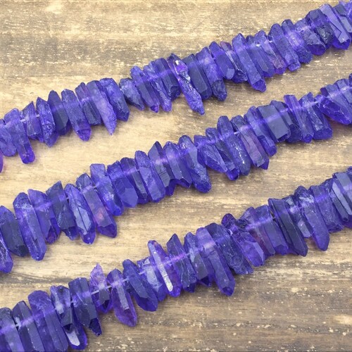 Raw Dark Blue Crystal Points Matte Blue Quartz Points - Etsy