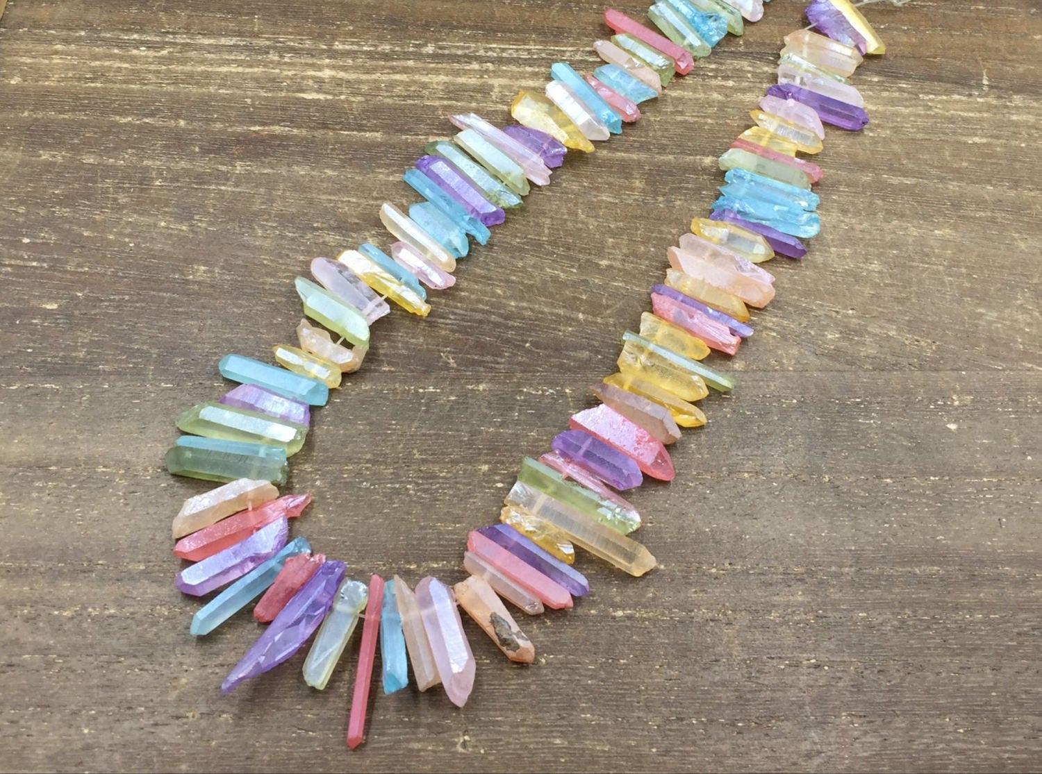 Mulitcolor Raw Crystal Points Raw Quartz Point Beads Mix Color | Etsy