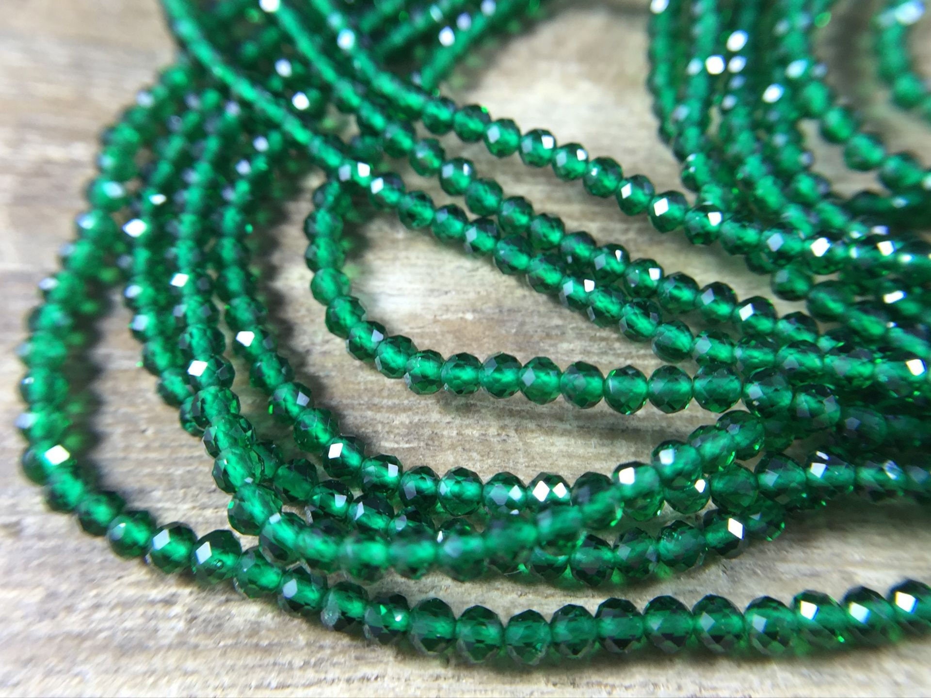 2mm Faceted Emerald Beads Micro Faceted Round Emerald Beads - Etsy