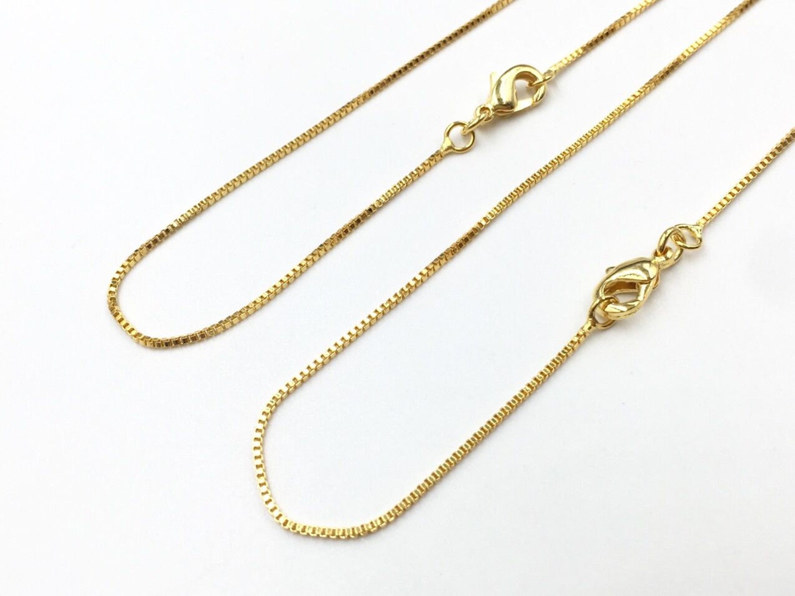 Gold Square Chain 1 Mm Cube Chain Box Chain Wholesale Necklace Chain ...